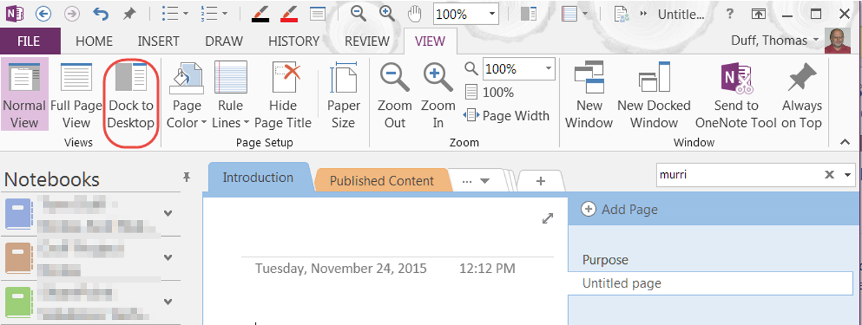 Docking your OneNote page to your desktop – One Minute Office Magic
