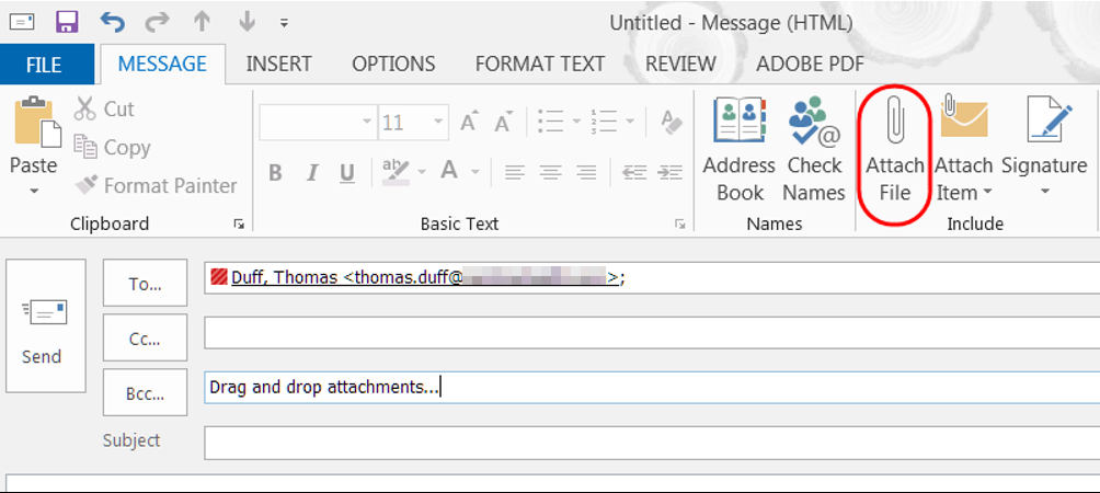 Dragging and dropping attachments to an Outlook email – One Minute ...