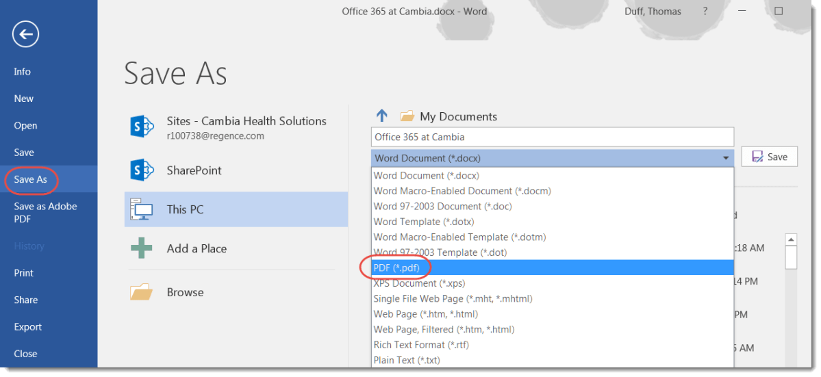 Creating a PDF file from Word – One Minute Office Magic