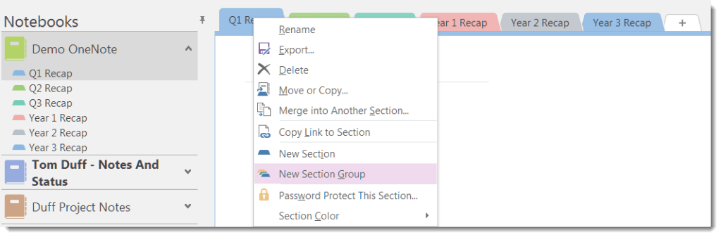 Grouping Your OneNote Sections into Section Groups – One Minute Office ...