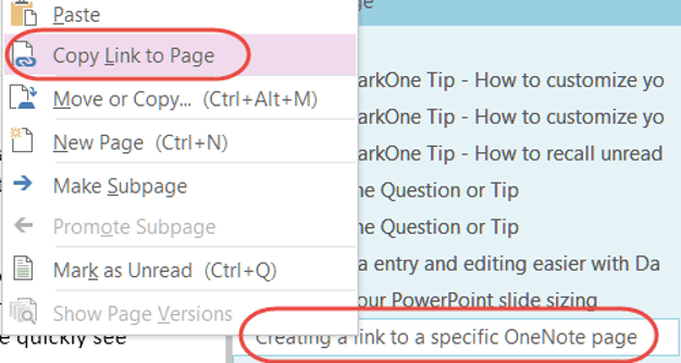 Creating a link to a specific OneNote page, section, or notebook – One ...