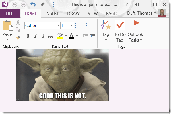 Using the OneNote Tasks feature – One Minute Office Magic