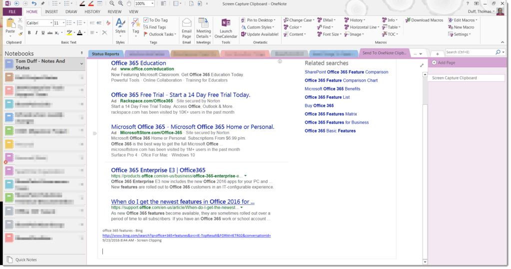 Using the OneNote Tasks feature – One Minute Office Magic