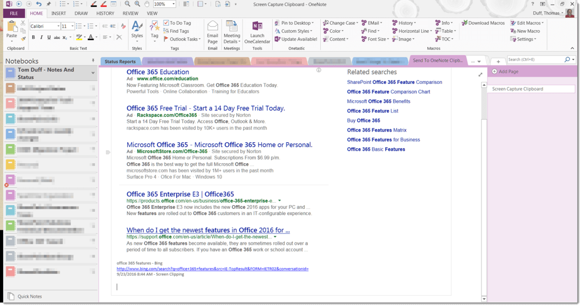 Using the OneNote Tasks feature – One Minute Office Magic