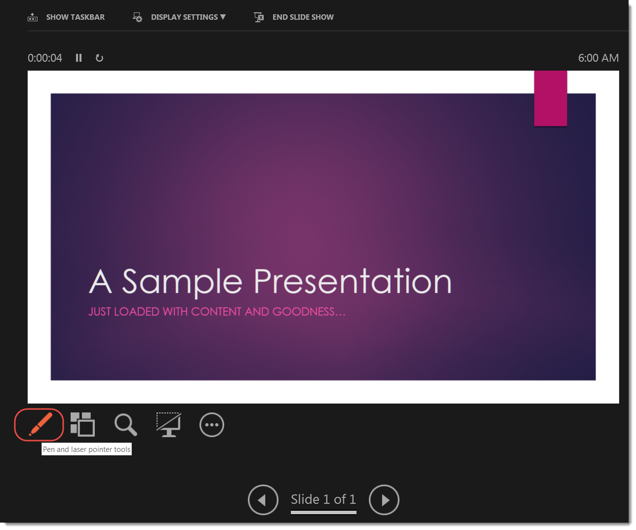 Using the electronic laser pointer in PowerPoint – One Minute Office Magic