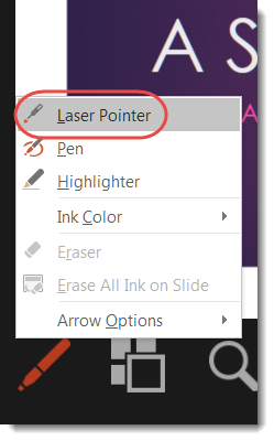 Using the electronic laser pointer in PowerPoint – One Minute Office Magic
