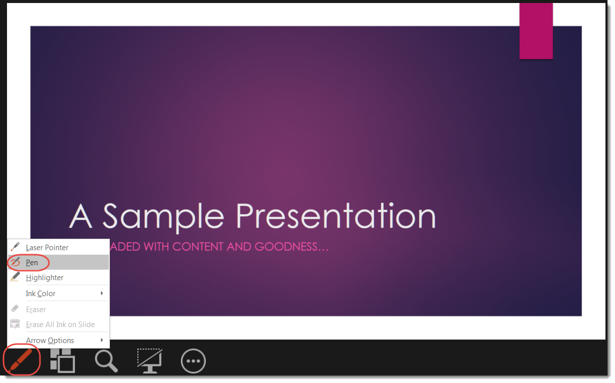 Using the Pen to mark up your PowerPoint slides – One Minute Office Magic