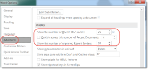 Managing your Recent Files list in Microsoft Office programs – One ...