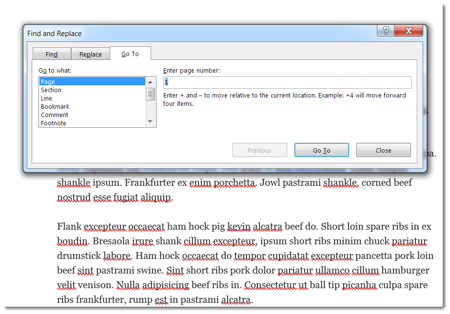 Using the Go To Feature in Word – One Minute Office Magic