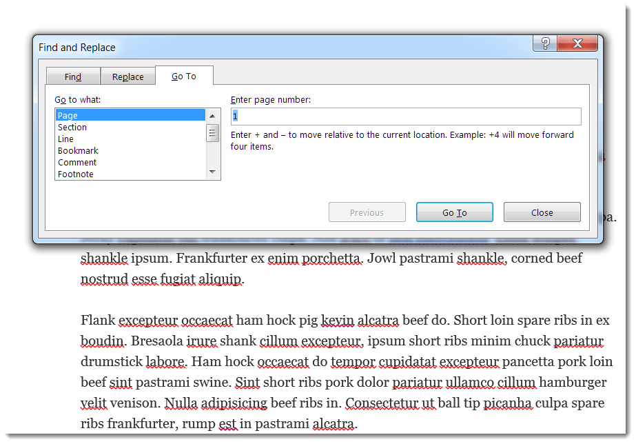 Using the Go To Feature in Word – One Minute Office Magic