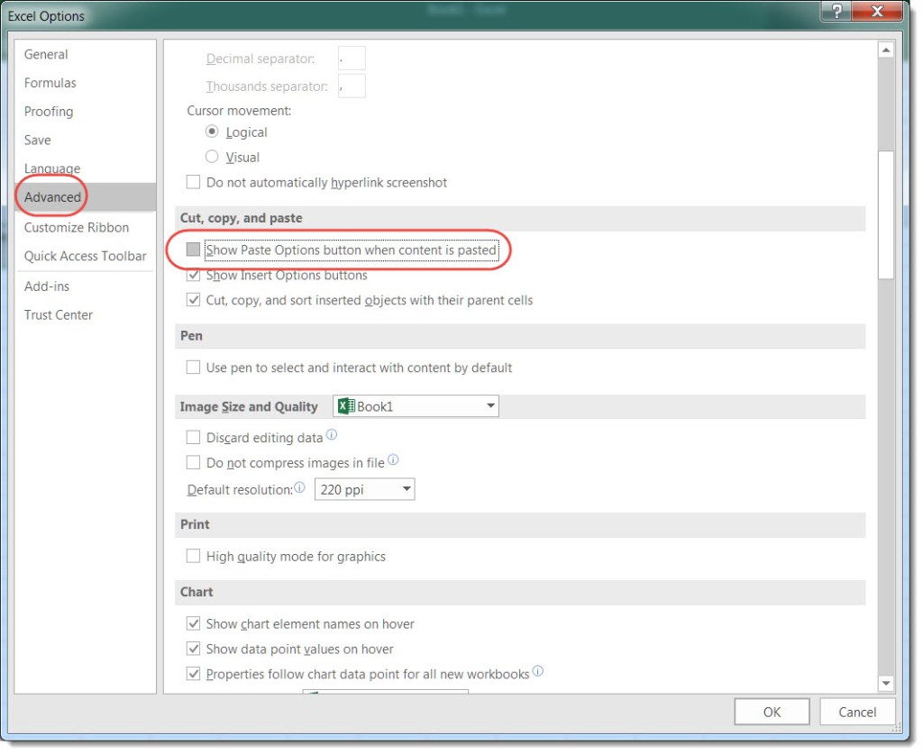 Getting rid of the Paste Options button in Excel – One Minute Office Magic