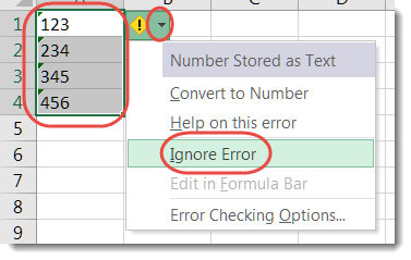 Getting rid of the numeric/text error in Excel – One Minute Office Magic