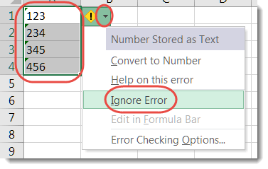 Getting rid of the numeric/text error in Excel – One Minute Office Magic