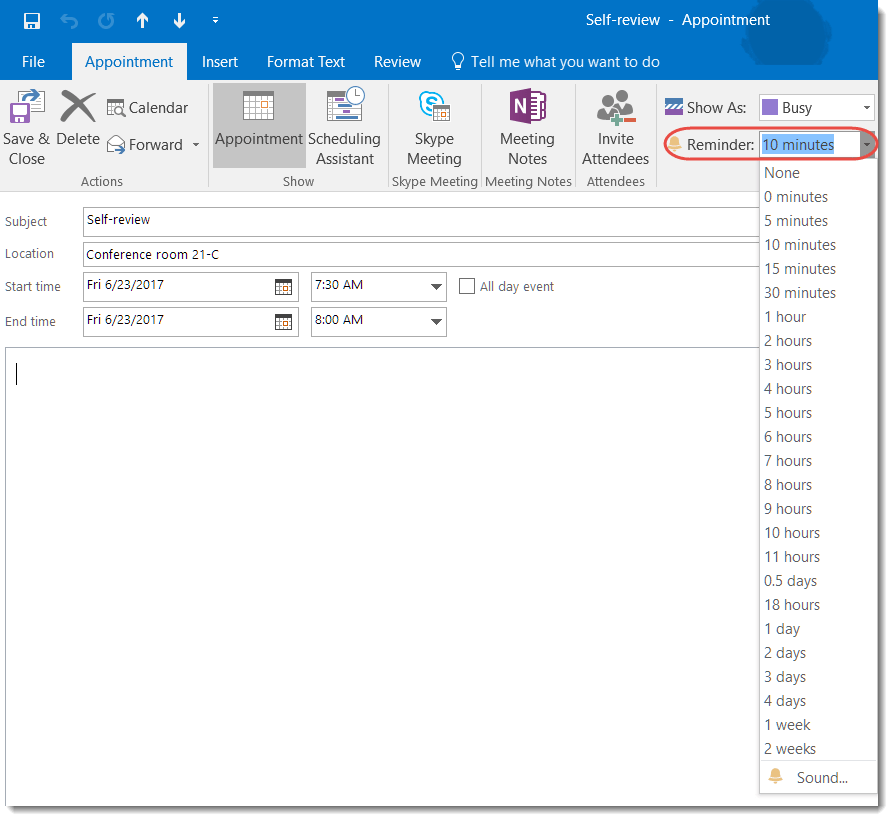 Meeting Reminders in Outlook – One Minute Office Magic