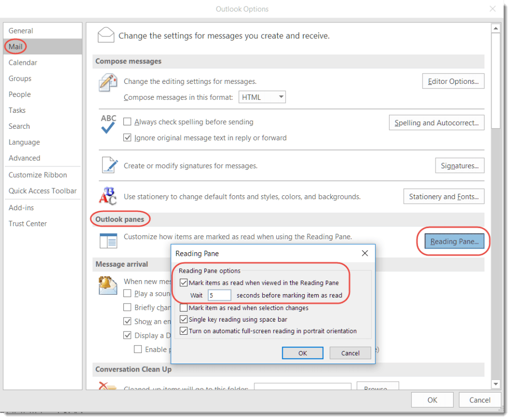 Marking emails as read from the Reading Pane in Outlook – One Minute ...