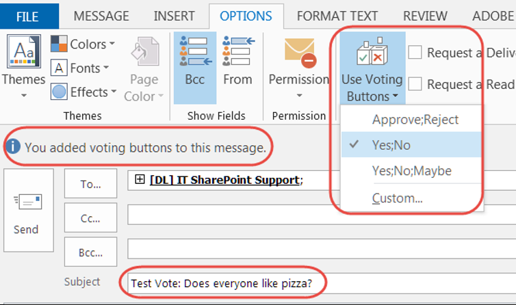 Voting buttons in Outlook – One Minute Office Magic