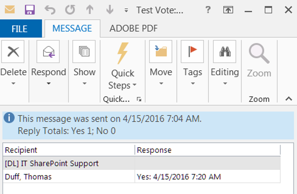 Voting buttons in Outlook – One Minute Office Magic