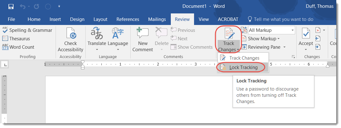 Locking the Track Changes feature in Word – One Minute Office Magic