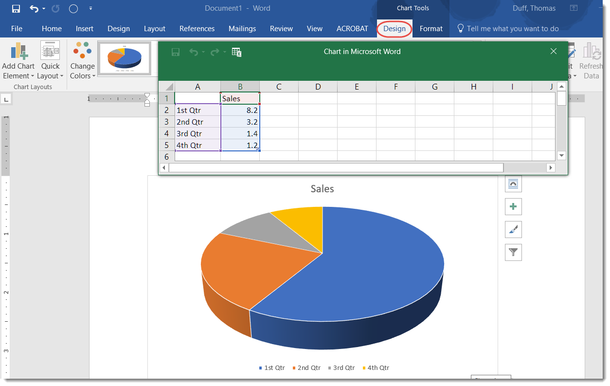 Quick charting from within Word – One Minute Office Magic