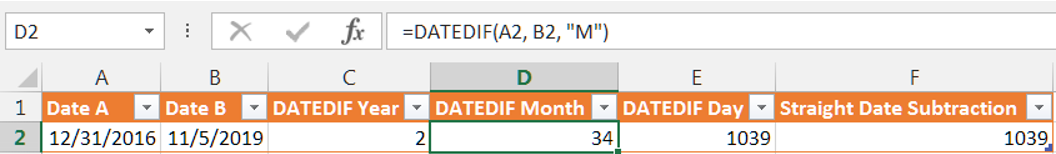 Calculating date differences in Excel using DATEDIF – One Minute Office ...