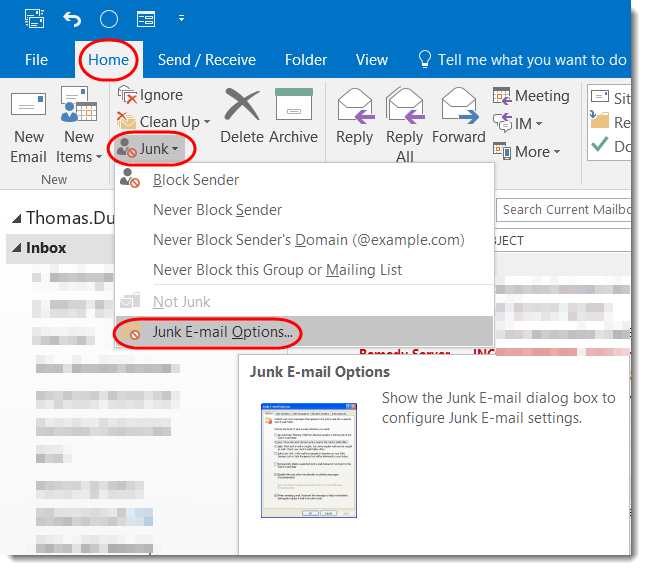 Blocking Junk Mail in Outlook – One Minute Office Magic