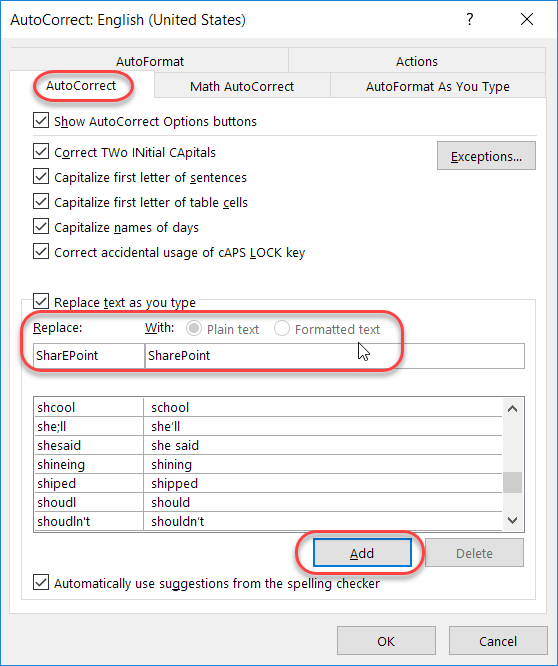 Fixing your quirky spelling errors in Office – One Minute Office Magic