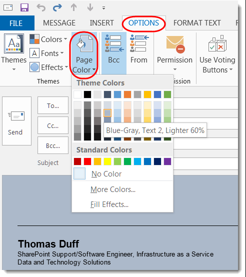 Adding background colors and images to Outlook emails – One Minute ...