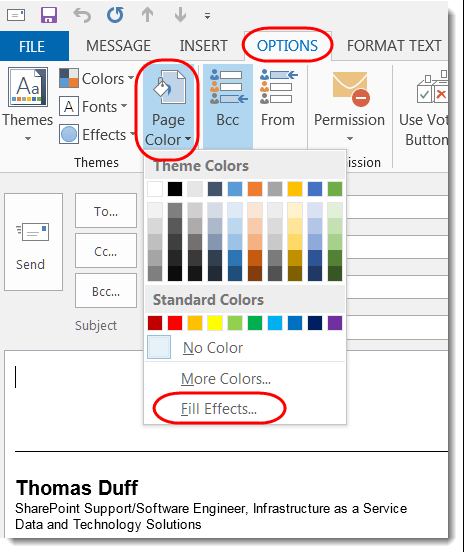Adding background colors and images to Outlook emails – One Minute ...