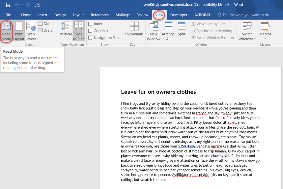 Getting Word to read your document to you – One Minute Office Magic