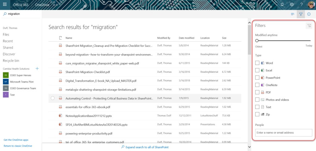 Using the Search function in OneDrive – One Minute Office Magic