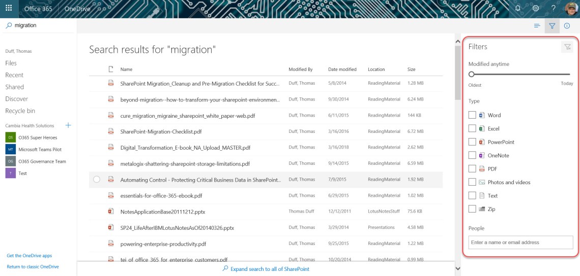 Using the Search function in OneDrive – One Minute Office Magic