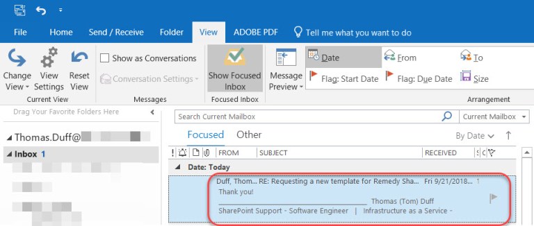 Outlook Message Preview – changing the number of lines to show – One ...