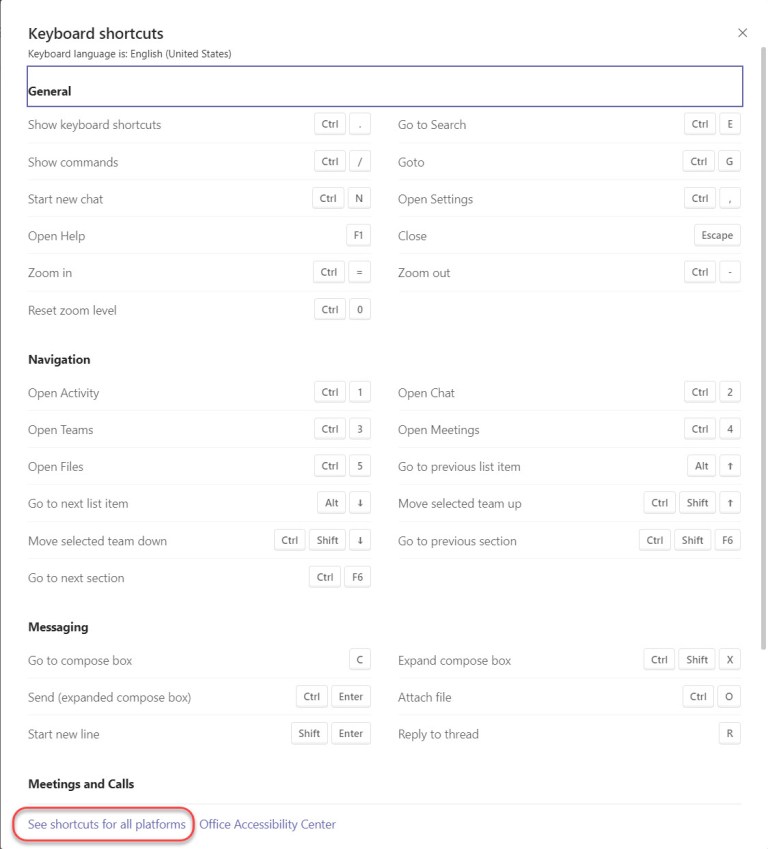 Finding the keyboard shortcuts for Microsoft Teams – One Minute Office ...