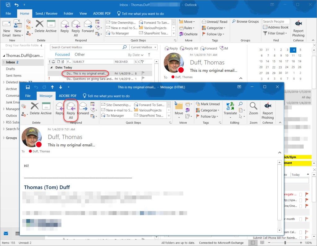 Closing original emails in Outlook when replying or forwarding… – One ...