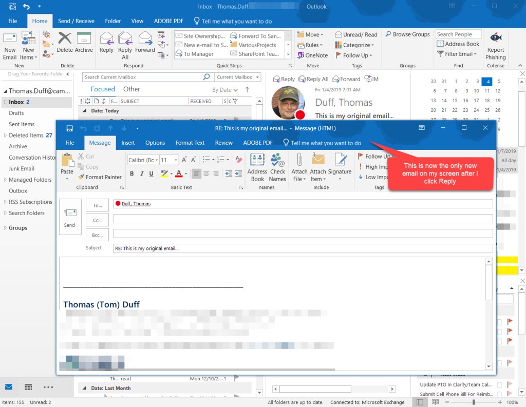 Closing original emails in Outlook when replying or forwarding… – One ...