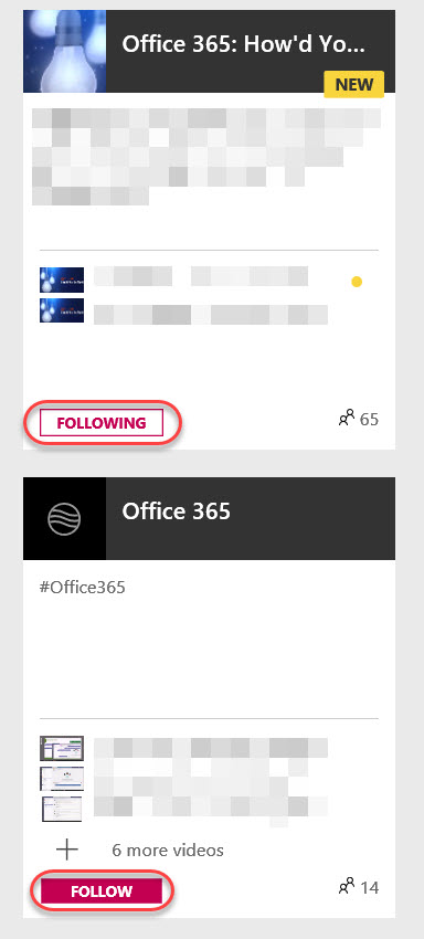 Following videos in Microsoft Stream – One Minute Office Magic