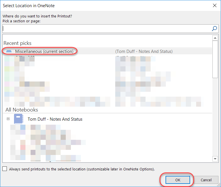 Printing content to OneNote – One Minute Office Magic