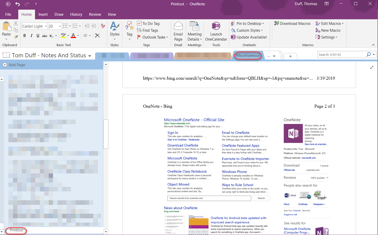 Printing content to OneNote – One Minute Office Magic