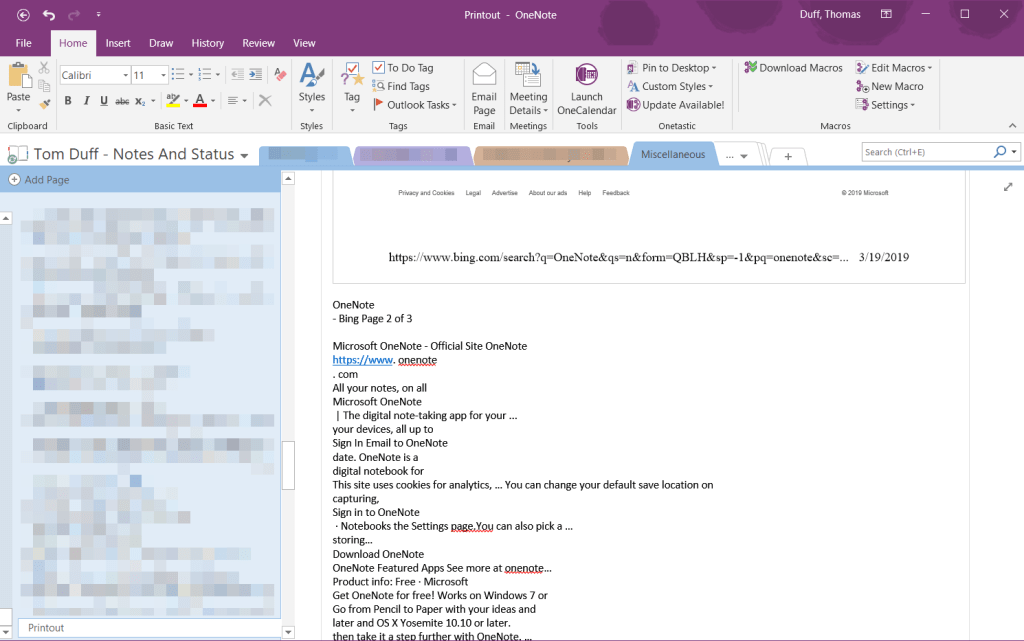 Printing content to OneNote – One Minute Office Magic