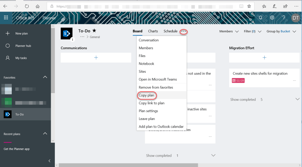 Copying a plan in Planner – One Minute Office Magic
