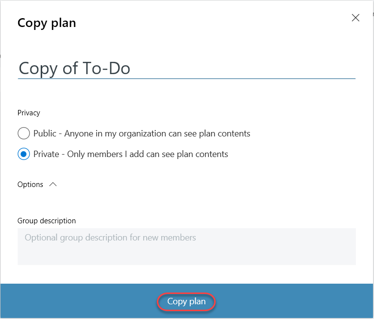 Copying a plan in Planner – One Minute Office Magic