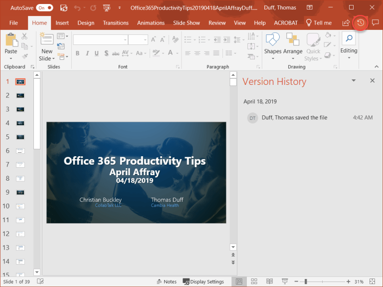 Version History on Office files shared in SharePoint and OneDrive – One ...