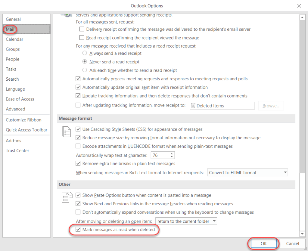 Marking unread deleted emails in Outlook as read – One Minute Office Magic