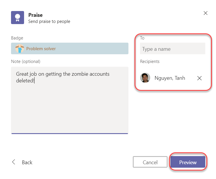 Giving people Praise in Microsoft Teams – One Minute Office Magic