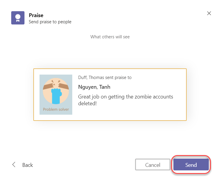 Giving people Praise in Microsoft Teams – One Minute Office Magic