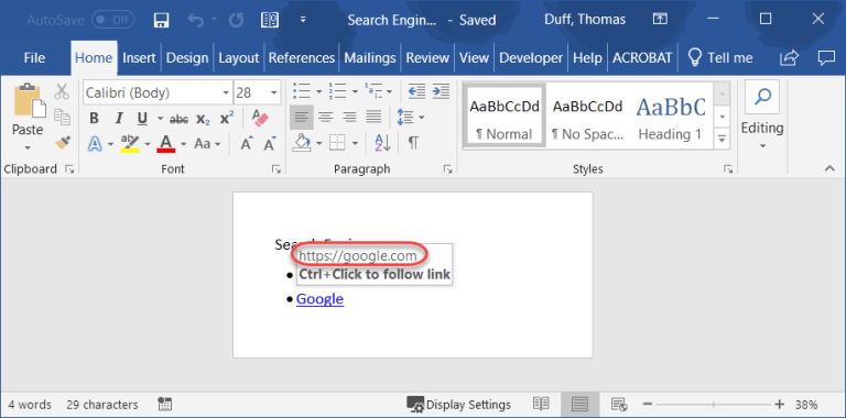 Updating hyperlinks in a Word document – One Minute Office Magic