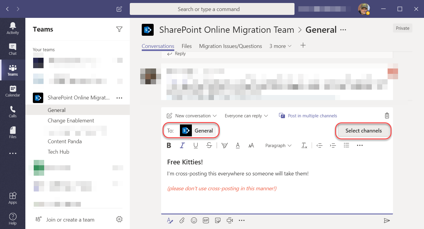 Channel cross-posting in Microsoft Teams – One Minute Office Magic