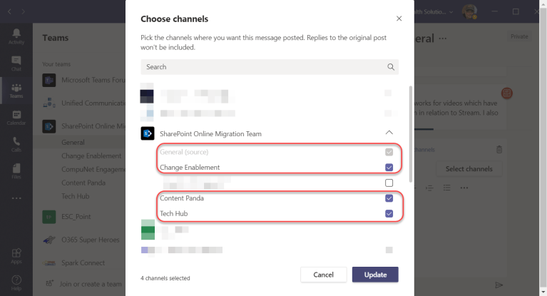 Channel cross-posting in Microsoft Teams – One Minute Office Magic