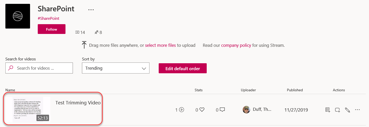 Replacing your video in Microsoft Stream using the same URL – One ...