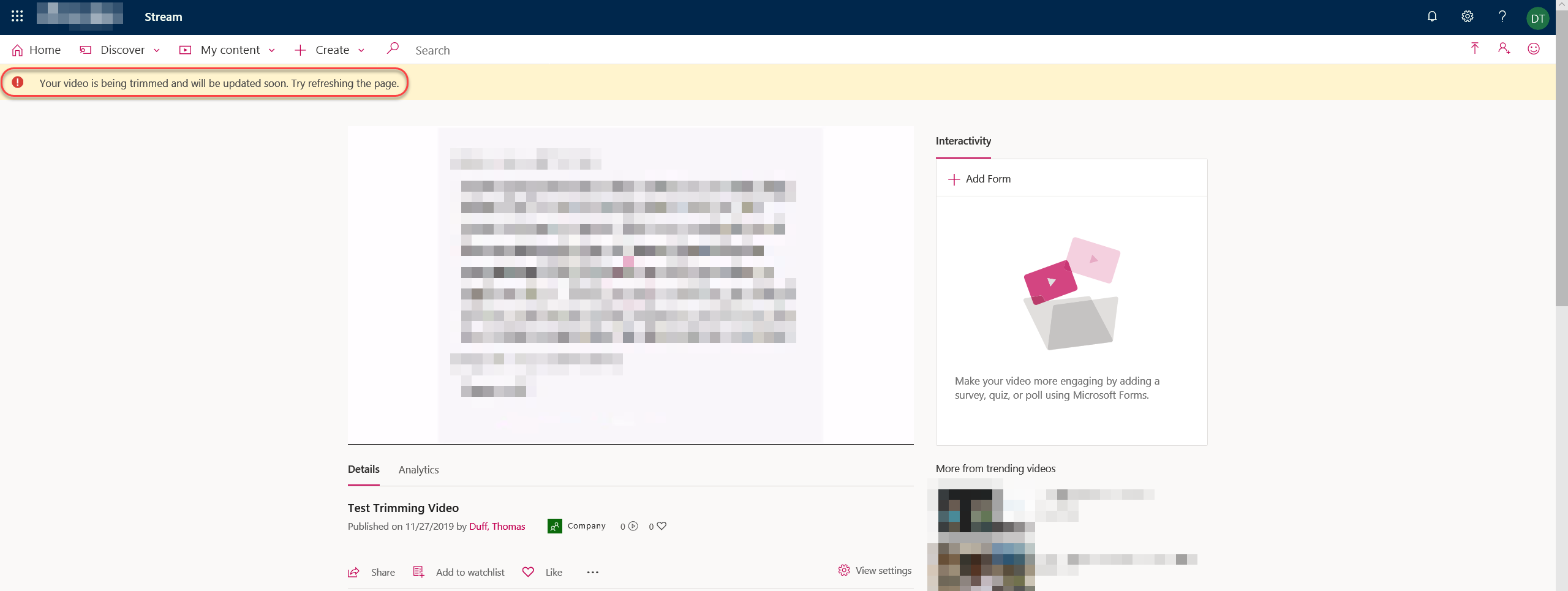 Trimming videos directly in Microsoft Stream – One Minute Office Magic